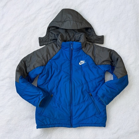 Nike | Jackets & Coats | Nike Winter Coat Boys Size Medium 12 Blue Gray ...